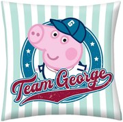 Polštář Prasátko Peppa - motiv Team George - 40 x 40 cm