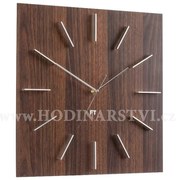Designové nástěnné hodiny Future Time FT1010WE Square dark natural brown 40cm