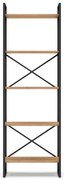 Černý/přírodní regál v dekoru dubu 58x175 cm Dusan – Marckeric