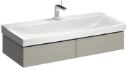 Geberit Xeno 2 - Skříňka pod umyvadlo 120 cm s LED svítidlem, 2 zásuvky, šedobéžová 500.517.00.1