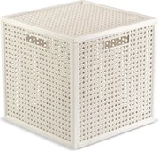 Krémový úložný box s víkem z recyklovaného plastu 28x28x28 cm Kaya Cube – Curver
