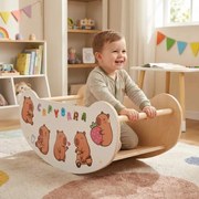Multifunkční Montessori houpačka a stolek 4v1 - capybary