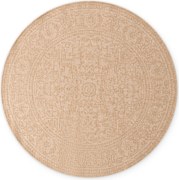 NORTHRUGS, Kusový koberec Duet Kona 106250 Beige/White kruh - na ven i na doma, 160x160 (průměr) kruh, béžová, chodba / předsíň