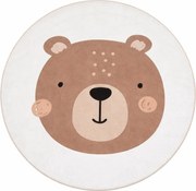 Hnědý/krémový pratelný dětský koberec ø100 cm Teddy Bear – Mila Home