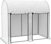 Outsunny Malý Skleník venkovní skleník s Dvoum zipovým Dveřmi a PE Krytem pro Pěstování Rostlin a Květin 200x100x178 cm Bílý | Aosom