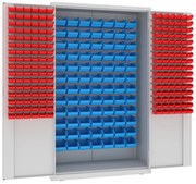 Dílenská skříň s plastovými boxy BASIC - 1200 x 500 x 1990 mm, 84+192 boxů