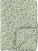 Zelený prošívaný přehoz s květy Flowers Aix Quilt - 130*180 cm