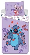 Fialové bavlněné dětské povlečení na jednolůžko 140x200 cm Lilo and Stitch "Kiss" – Jerry Fabrics