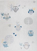 Detský kusový koberec Bambino 1161 Owls grey, 80x150, šedá, detská izba, Dywany Łuszczów