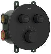 Sapho Smart Select - Termostatická sprchová baterie pod omítku, pro 2 spotřebiče, s tělesem, matná černá RP032B