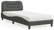 Postel s matrací Hvar tmavě šedá 80 x 200 cm textil 3208493