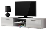 TV stolek 180 Boho B3, Barva: bílá / bílá lesk