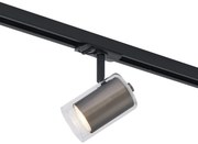 Moderní bodové svítidlo Gunmetal s čirým sklem pro 1fázový kolejnicový systém - Iconic Lloyd