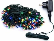 LED světelný řetěz, venkovní, 20 m, barevný, 100 diod, černý kabel, IP44, vč. zdroje