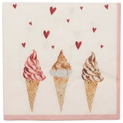 Béžové papírové ubrousky se zmrzlinou Frosty And Sweet  - 33*33 cm (20ks)