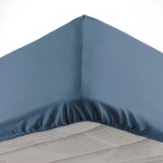 Modré napínací prostěradlo z mikrovlákna 90x190 cm Oscar – douceur d'intérieur