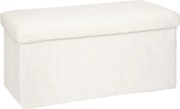 Úložný puf Ezzio, látka s boucle efektem, 78 x 38 x 38 cm
