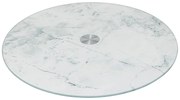 Skleněný otočný servírovací tác White Marble, (fi) 32 cm