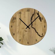 dřevo života Nástěnné hodiny ŘEKA Zvolte barvu dekoru: Dub zlatý-Wenge, Velikost hodin: 35x35, Barva ručiček: Černé