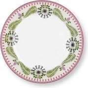 Pip Studio Lily & Lotus talíř Ø23cm, bílý (talíř tenkostěnného porcelánu)