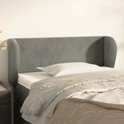 Čelo postele typu ušák světle šedé 83x23x78/88 cm samet 3116894