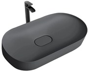 Deskové umyvadlo z konglomerátu REA IRIS 70x35 cm, šedá matná
