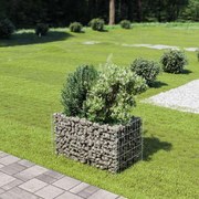 Gabionový vyvýšený záhon pozinkovaná ocel 90 x 50 x 50 cm 143569