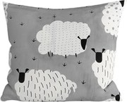 Polybavlněný povlak na polštář SHEEP POLY 45x45 cm, šedý
