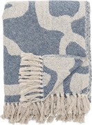 Modrá/béžová deka z recyklované bavlny 130x160 cm Salobre – Bloomingville