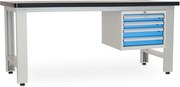 Dílenský stůl Solid MDF-04, 210 cm, závěsný box, černá