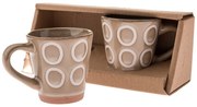 Světle hnědé keramické hrnky v sadě 2 ks na espresso 100 ml Rings – Dakls