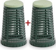 Plastový odpadkový koš na 120 l pytle 1+1 ZDARMA zelený, zelené víko