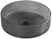 Sapho Beauty - Umyvadlo na desku, průměr 40 cm, bez přepadu, černé sklo TY214