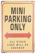 Barevná kovová cedule MINI PARKING ONLY s patinou - 20*30 cm