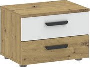 Noční stolek Campelo, dub artisan / bílá