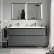 Koupelnová skříňka LAVOA 120 cm s umyvadlem z minerálního odlitku BRUXELLES
