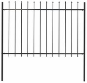 Zahradní plot Woerden s kopím nahoře ocelový 170 x 120 cm černý 144926