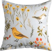 Povlak na polštář z mikrovlákna SPRING BIRDS 45x45 cm, barevný