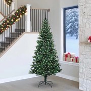 Umělý osvětlený vánoční stromeček Zelená 240 cm PVC a kov 3396789
