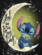 Diamantové malování - motivy z oblíbené kreslené pohádky "Lilo a Stitch"- hranaté diamanty I Rozměry: 20x25 cm, Varianta: F