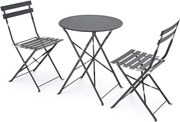 Zahradní balkonový set Perivoli - 2 židle, černá
