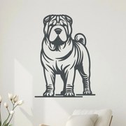dřevo života Dřevěný obraz psa SHAR PEI Rozměry (cm): 29x40, Zvolte barvu dekoru: Antracitová