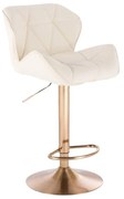 LuxuryForm DESIGN Barová židle MILANO na zlaté kulaté podstavě - krémová