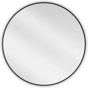 Mexen Loft, kulaté koupelnové zrcadlo 75 cm, barva rámu černá matná, 9850-075-075-000-70