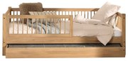 Dětská postel z dubového dřeva s výsuvným lůžkem s roštem v přírodní barvě 90x200 cm Forrest – Vipack