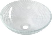 Sapho Sapho, PUKETA skleněné gravírované umyvadlo, průměr 42 cm, čirá, TY165