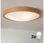 Brilagi - LED Stropní svítidlo CARVALHO SLIM 3xE27/60W/230V dub pr. 47 cm