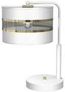Stolní lampa Ultimo, 1x bílé/zlaté textilní stínítko, w