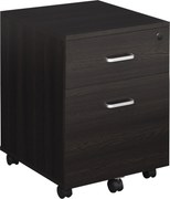 Vinsetto Mobilní Kancelářská Skříň na A4 s Kolečky - Skříň s 2 Zásuvkami a Zámkem 40x45x55,6 cm Wengué | Aosom