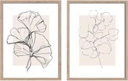 Tištěné obrazy v sadě 2 ks s rámem 30x40 cm Floral Set – Styler